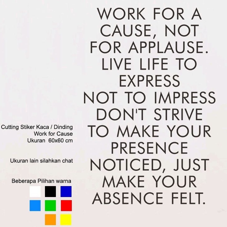 Jual Sticker Stiker Dinding Quotes Kata Motivasi Hidup Kantor Kerja ...