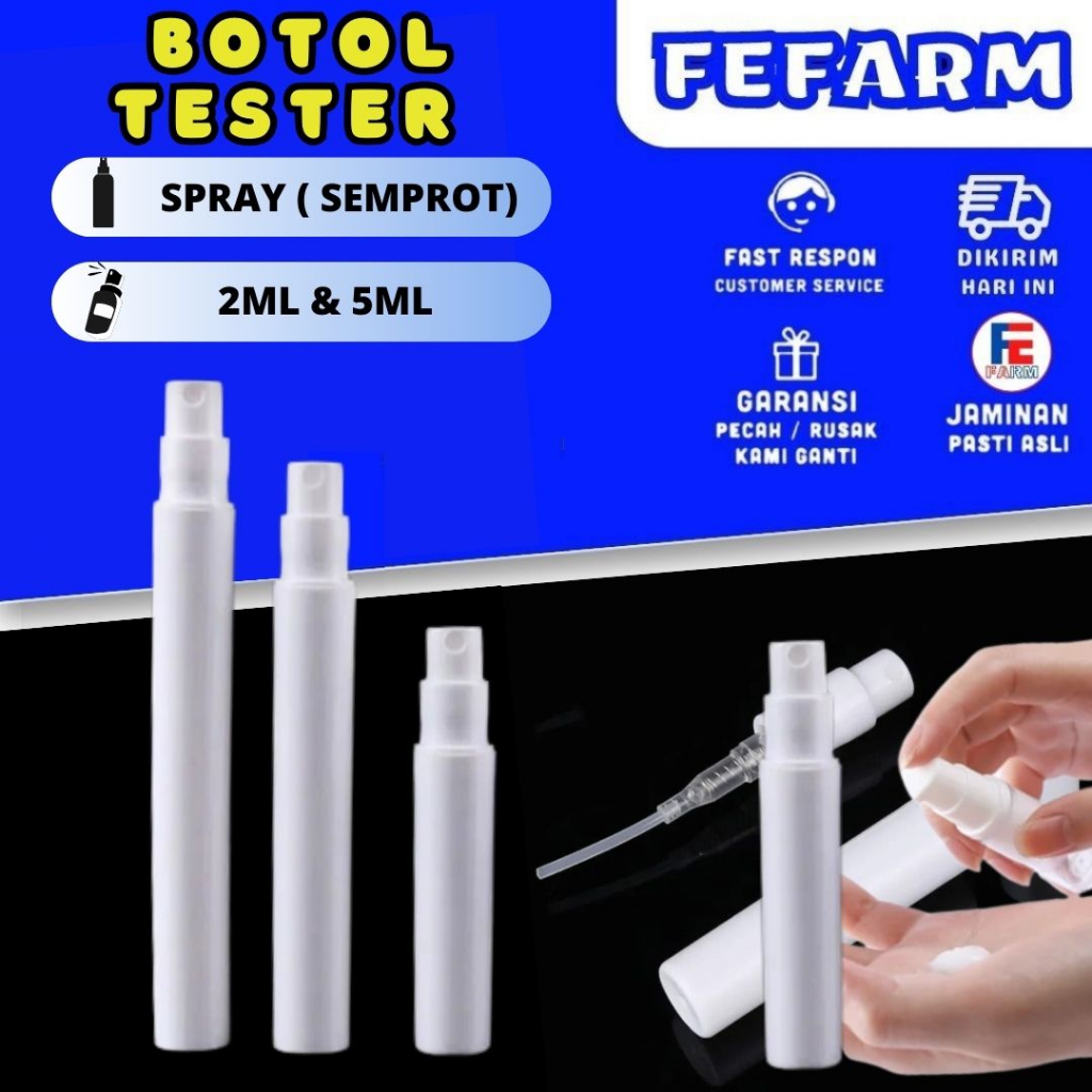 Jual Botol Parfum Spray Tester PLASTIK 5ml / 2ml Model Vial Easy Semi ...