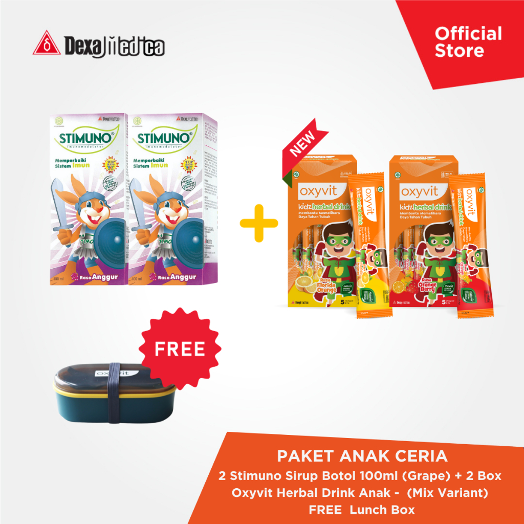 Jual Paket Anak Ceria | 2 Botol Stimuno Sirup 100ml Grape + 2 Oxyvit ...
