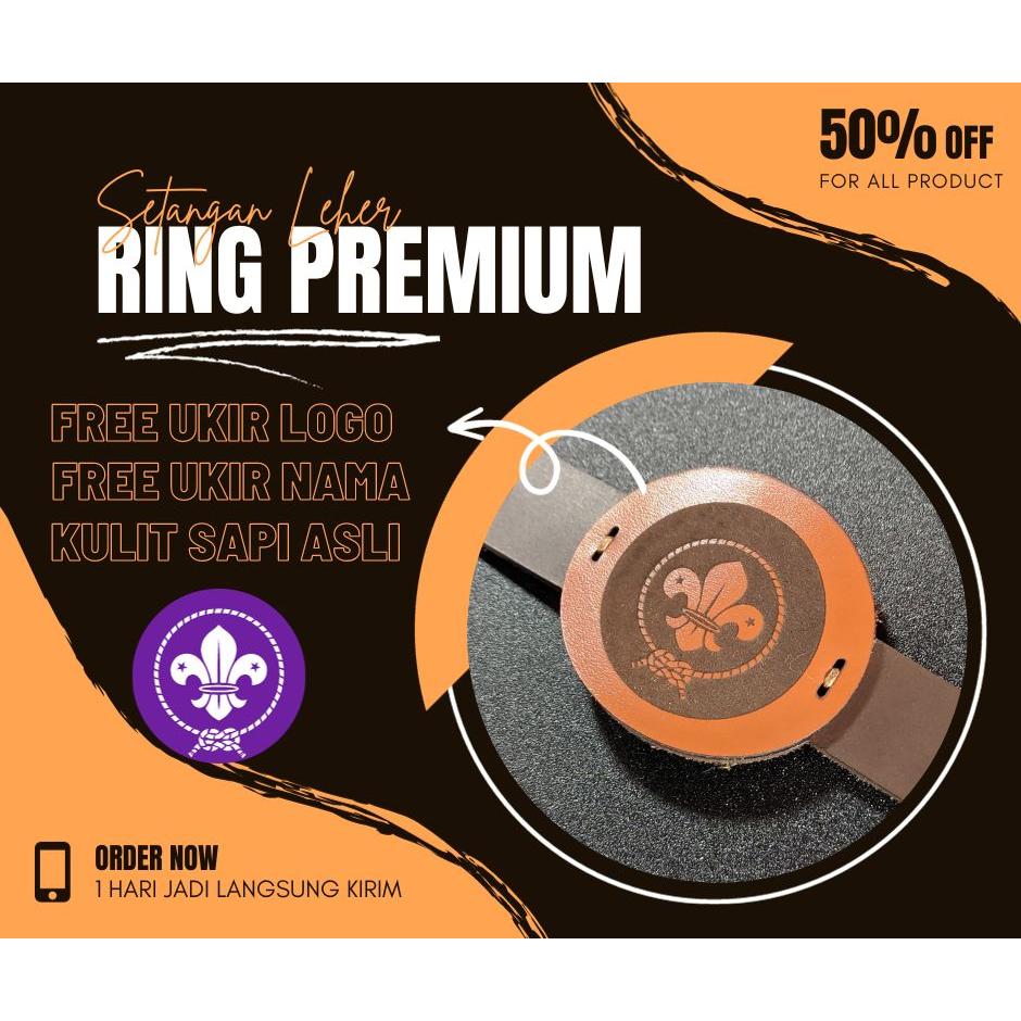 Jual Ring Kacu Pramuka Kulit Asli Free Ukir Nama Logo Ambalan Dan ...