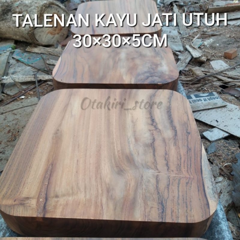 Jual Talenan kayu jati utuh 30x30x5cm murah | Shopee Indonesia