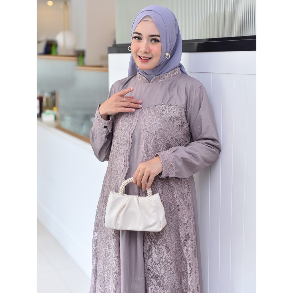 Jual Gamis JUMBO Brukat SABRINA Maxi Dress Bahan Toyobo Original Gamis Kondangan Mewah Pesta ...