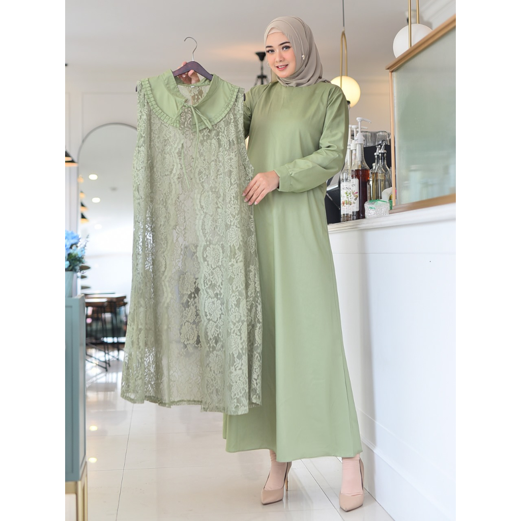 Jual Gamis Set Inner dan Outer 2 in 1 Brukat Mix Toyobo Gamis Premium / Gamis Pesta / Gamis ...