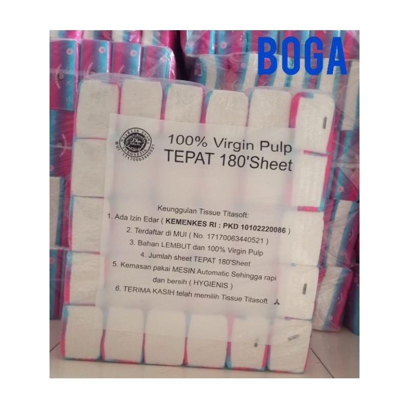 Jual Tissue facial Tita soft 180sheet 360helai 2 ply paket 30 pcs/1 bal ...