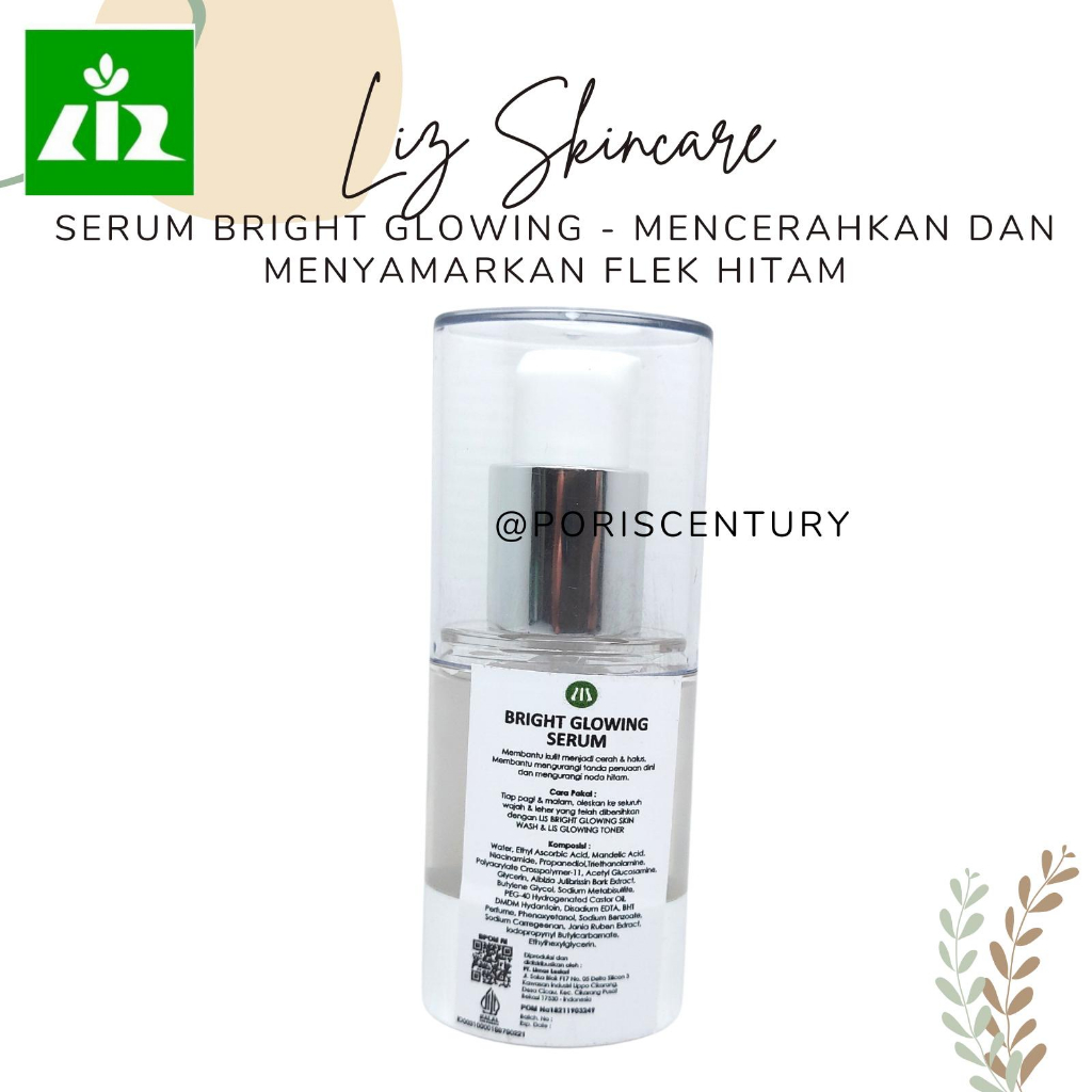 Jual Liz Skincare Bright Glowing Serum 20ml / Serum whitening dr ...
