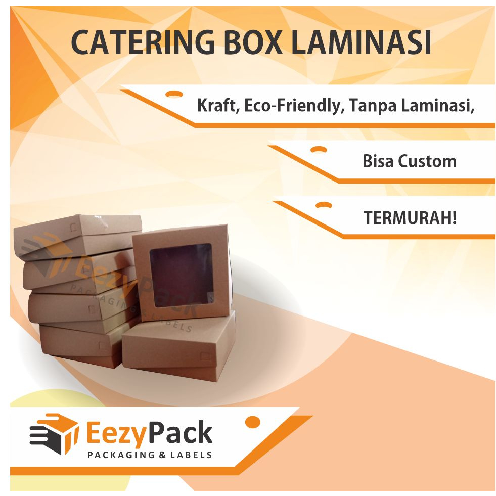 Jual (ISI 25)Catering Box Laminasi Polos/Nasi Box/Kotak Nasi 20x20x7 ...