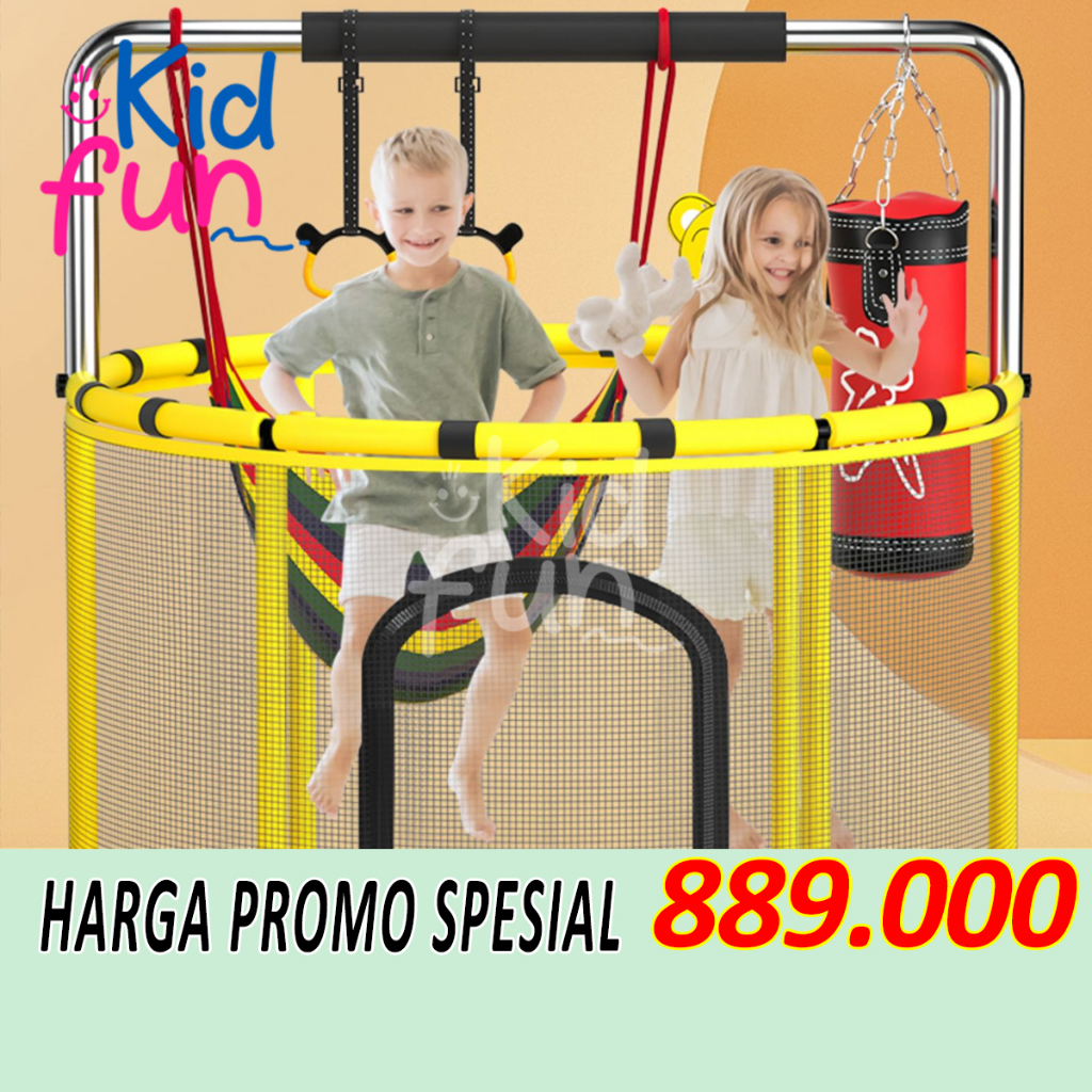 Jual KidFun - Trampolin Anak Viral Diameter 140cm Rekomendasi Anak Olahraga Lompat Mewah INDOOR ...