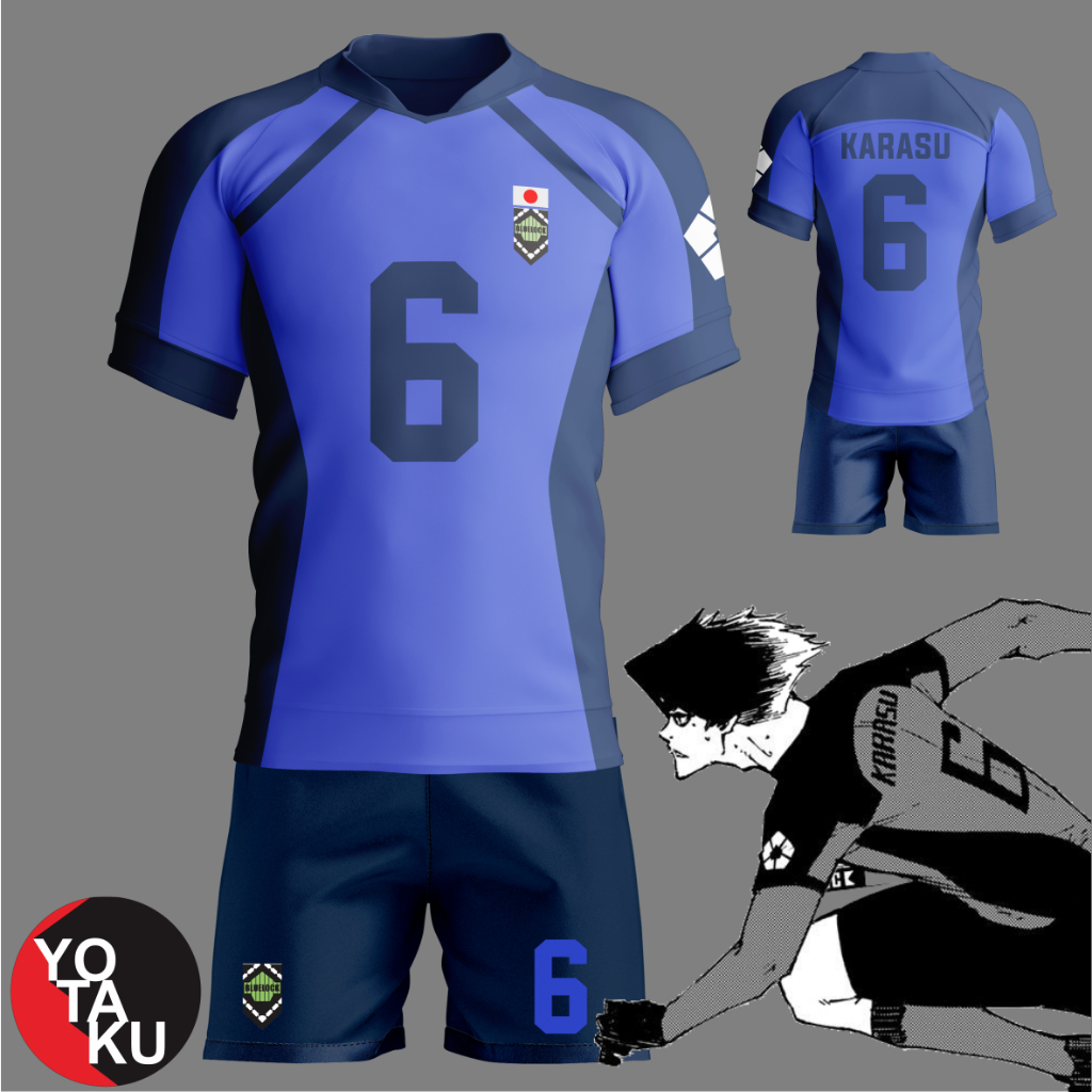 Jual Jersey Anime Cosplay Blue Lock Tobito Karasu Team Eleven Team 11 ...