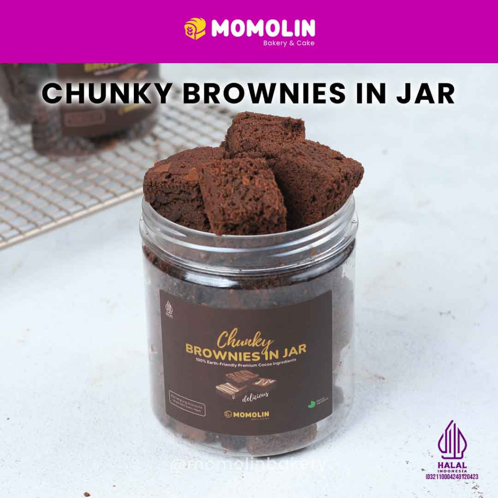 Jual Momolin Bakery Chunky Brownies in Jar - Fudgy Brownies Potong ...