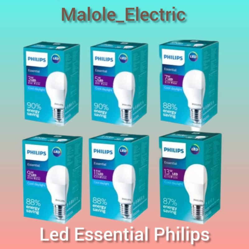 Jual PHILIPS LED ESSENTIAL BULB 3W,5W,7W,9W,11W,13W,15W PUTIH//LAMPU LED ESSENTIAL PHILIPS ...