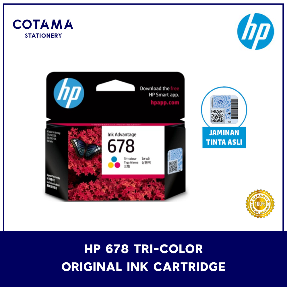 Jual Tinta Printer HP 678 Tri-Color Original Ink Cartridge ( CZ108AA ...