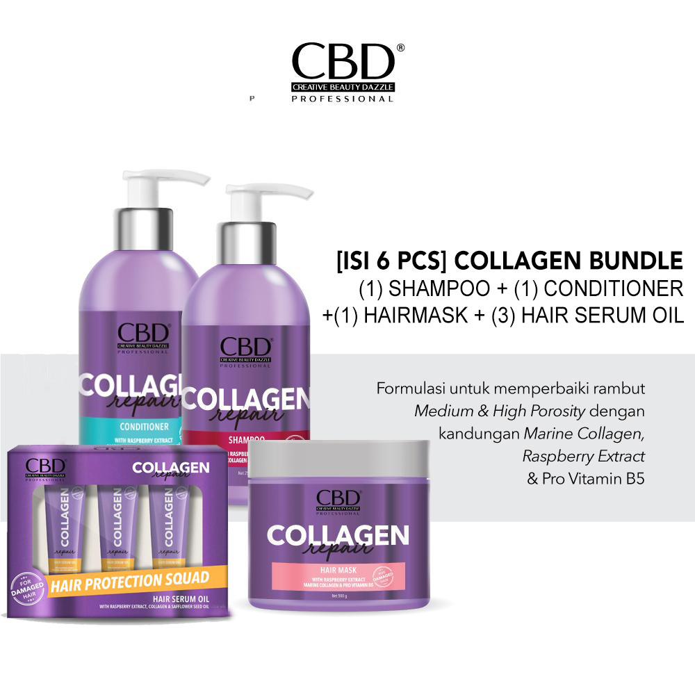 Jual CBD Collagen Bundle Paket Perawatan Rambut Rusak [Shampoo ...