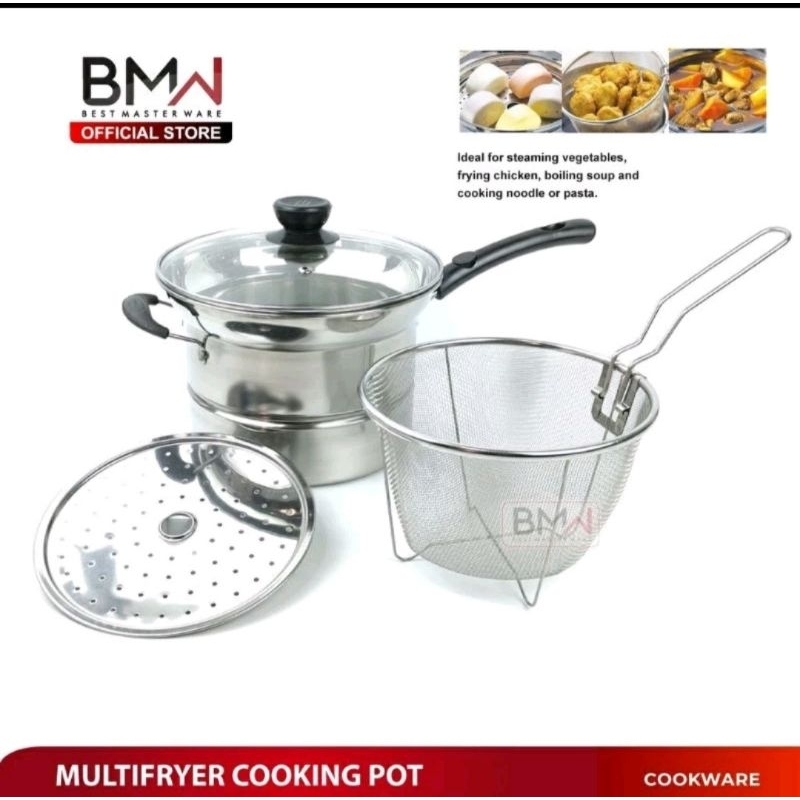 Jual Multifryer BMW Cooking Pot / panci set kukus goreng rebus | Shopee ...
