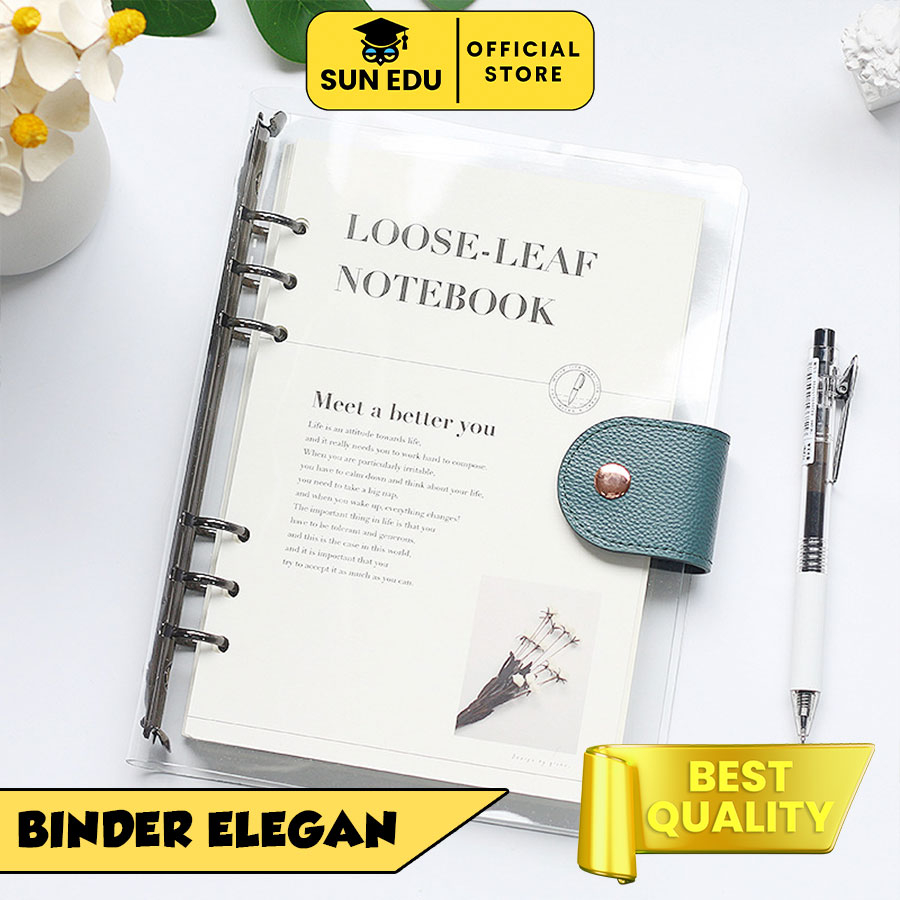 Jual Elegant Binder A5 Transparan Binder with Clip Note Book Loose Leaf ...