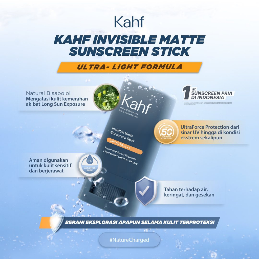 Jual Kahf Invisible Matte Sunscreen Stick SPF 50 PA++++ 22 g | Shopee ...