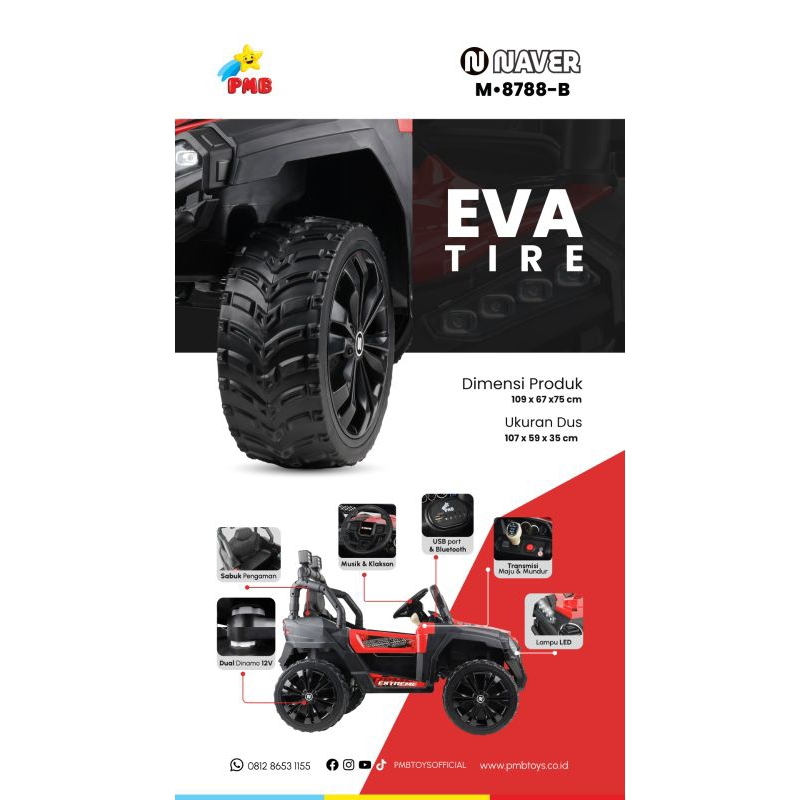 Jual UTX dan NAVER M-8788 MOBIL AKI JEEP RODA PLASTIK DAN KARET ...