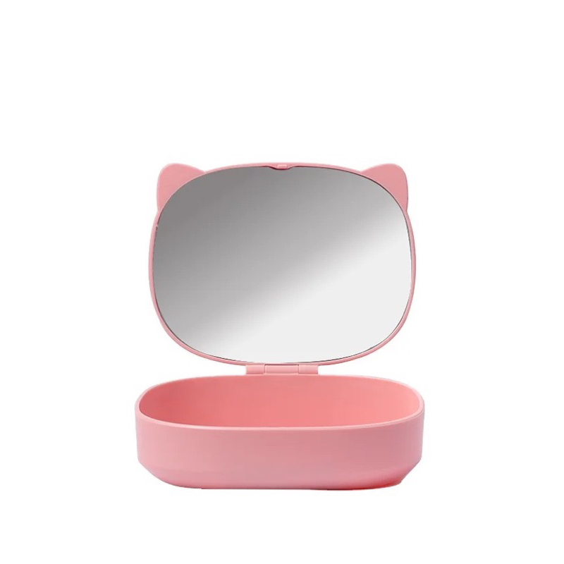 Jual Rak Kosmetik + Kaca Cermin Kotak Lipat Makeup tempat Skincare Make ...