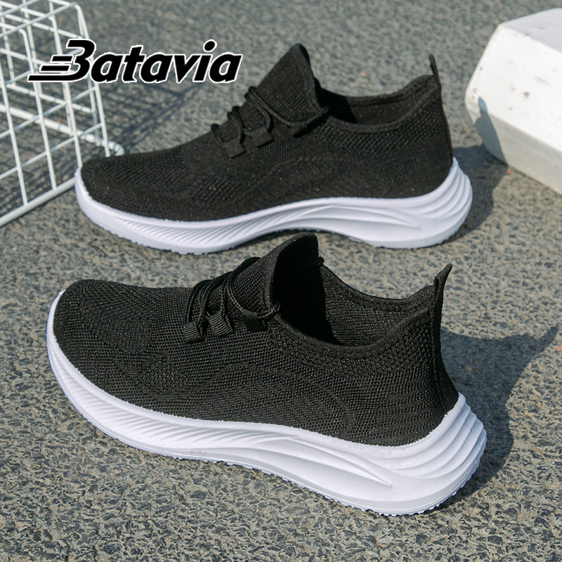 Jual Batavia Sepatu Olahraga Wanita Sepatu Sekolah Wanita Hitam Sepatu ...