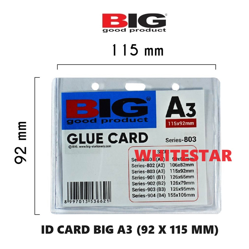 Jual id card mika big A3 (115x92 mm) - keplek name tag / glue card ...