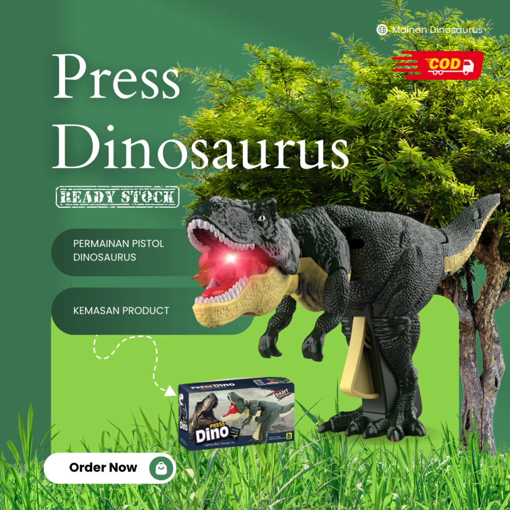 Jual (READY STOK) Mainan Trex Viral Dinosaurus Tekan Tyrannosaurus Rex ...