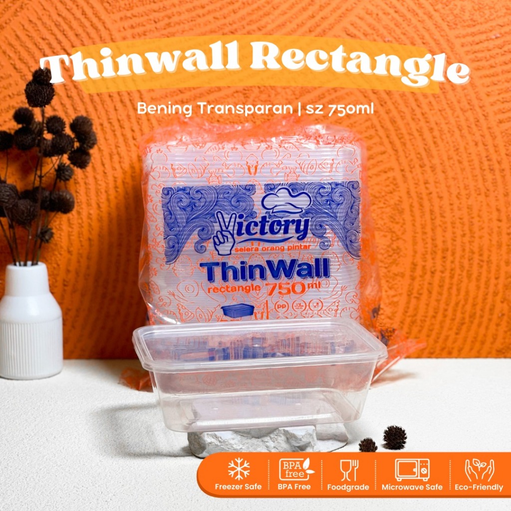 Jual [ISI 25 PCS] Thinwall Kotak Rectangle 750ml / Food Container ...
