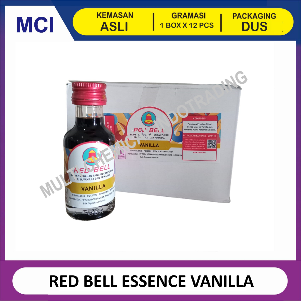 Jual RED BELL ESSENCE VANILLA VANILA 30 ML - 1 LUSIN 12 PCS | Shopee ...