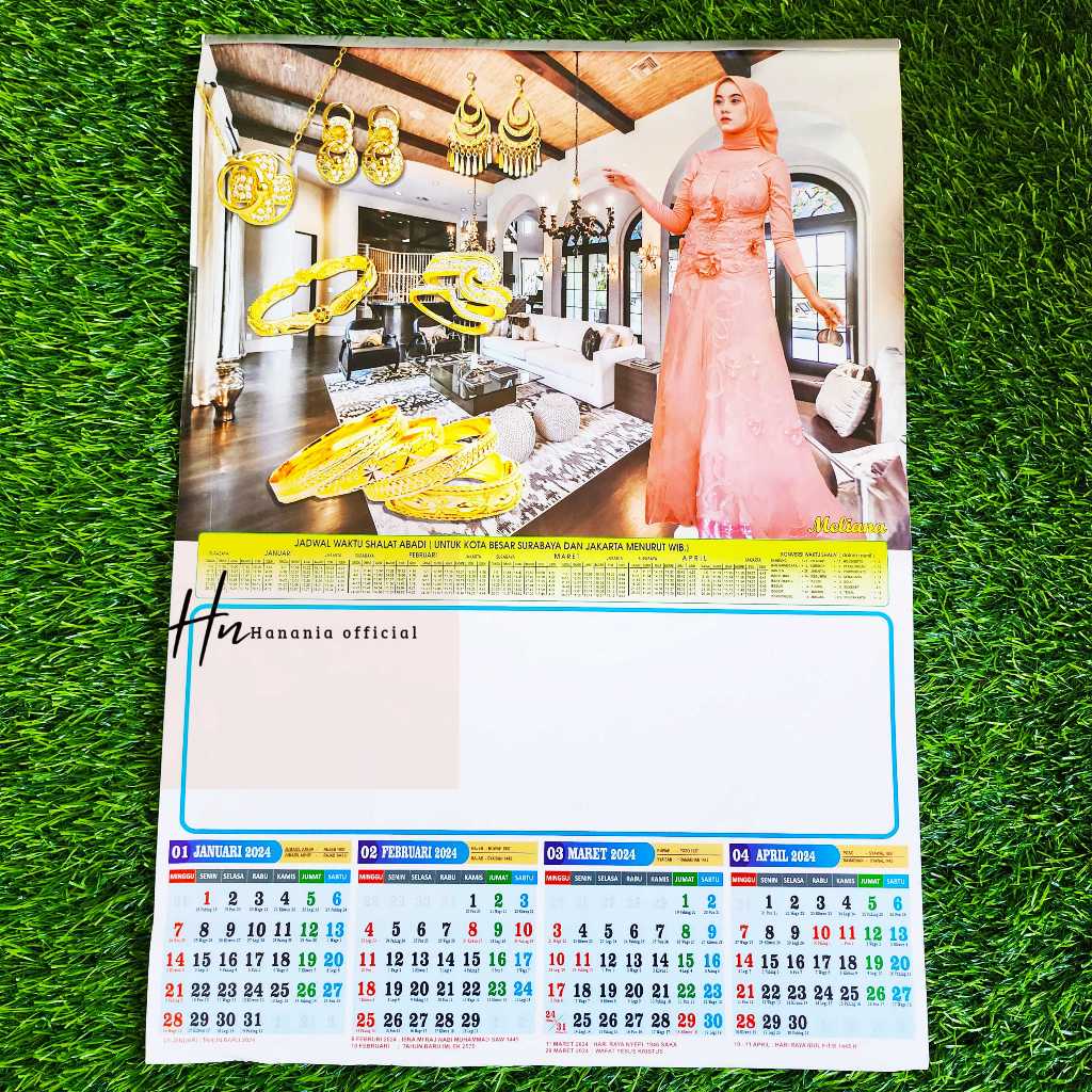 Jual KALENDER 3 LEMBAR ATAU CATUR WULAN TAHUN 2024 DENGAN MOTIF DAN ...