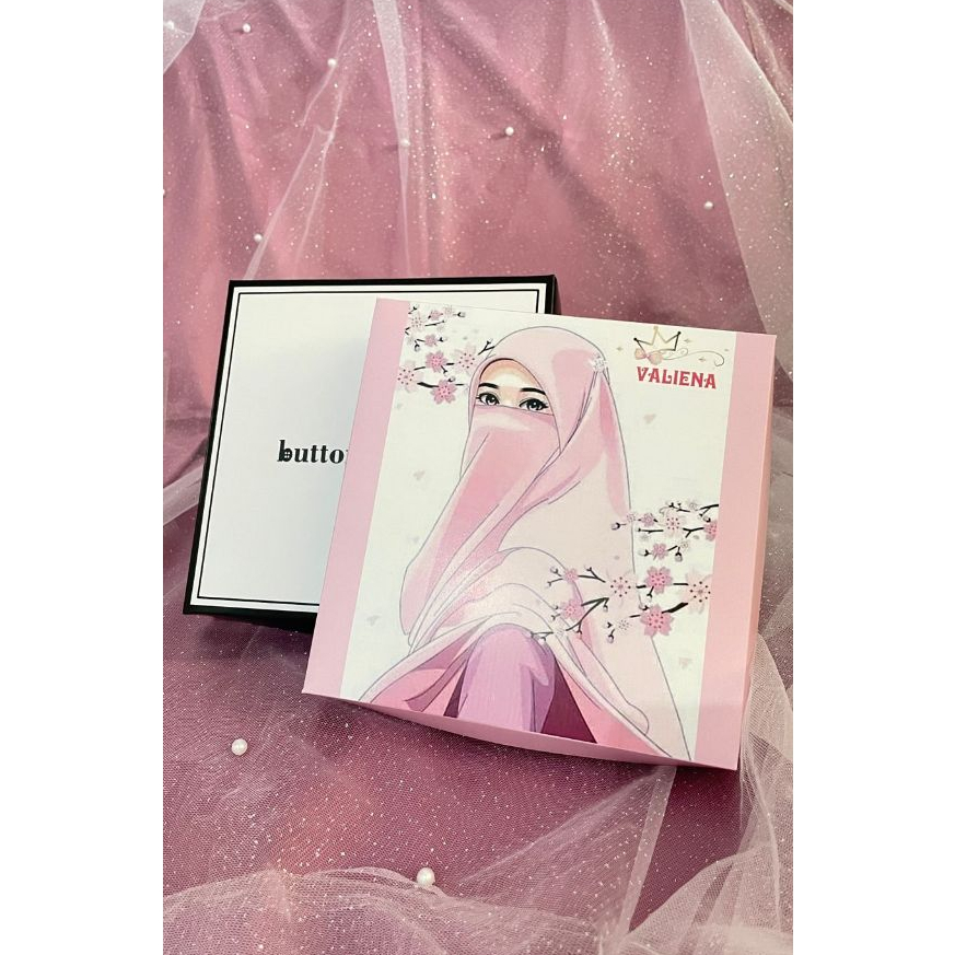 Jual Box hijab 16x16x3 custom desain dan tulisan. BUKAN Double Wall ...