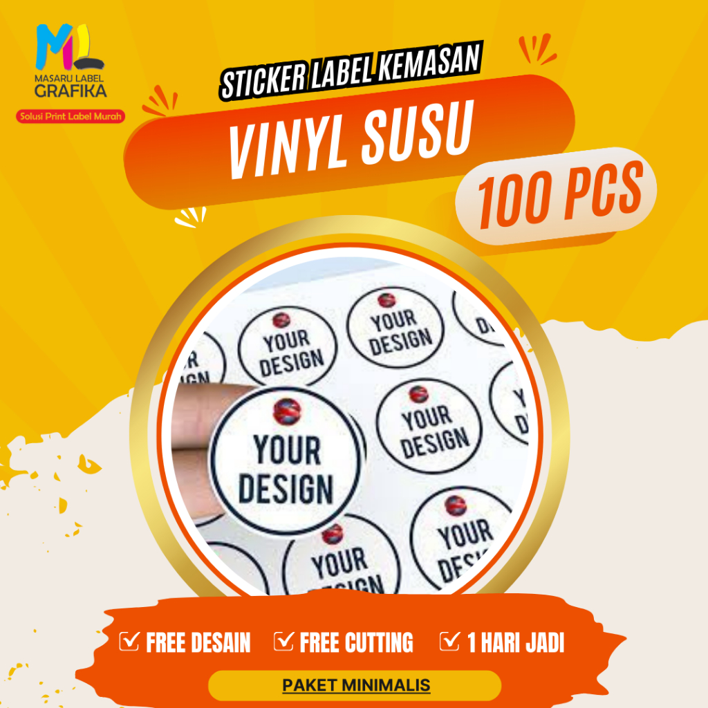 Jual 100PCS STICKER LABEL VINYL ,CETAK STICKER LABEL KEMASAN MAKANAN ...