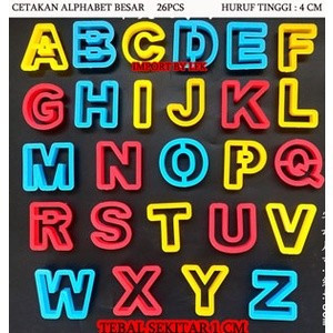 Jual IMPORT PELANGI ALPHABET ANGKA 4CM TEBAL CUTTER HURUF WARNA CAKE ...