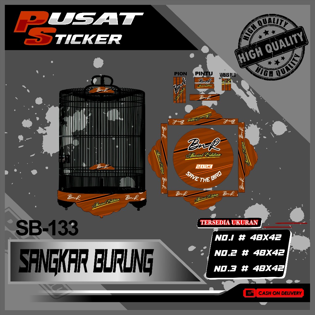 Jual STICKER DECAL custom SANGKAR KANDANG BURUNG MURAI DESAIN BNR ...