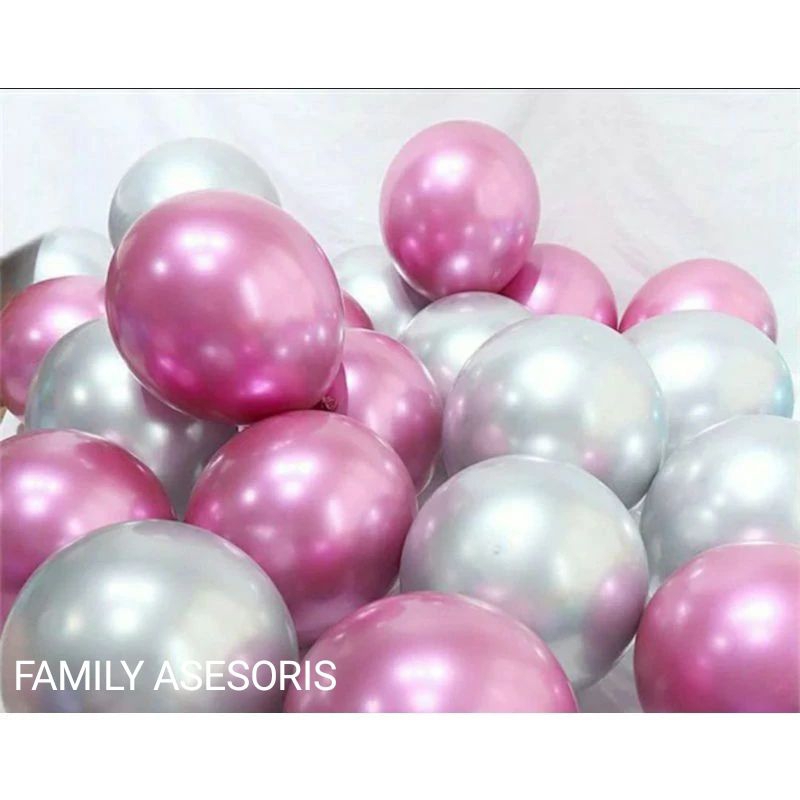 Jual Paket 24 Balon Ultah 12 inch : Mix Chrome & Metalik ( Birthday ...
