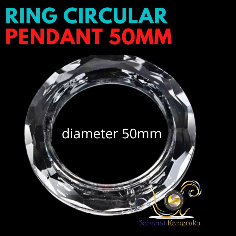 Jual Kaca Prisma Kristal Bundar Ring Circular Pendant 50mm Prism ...
