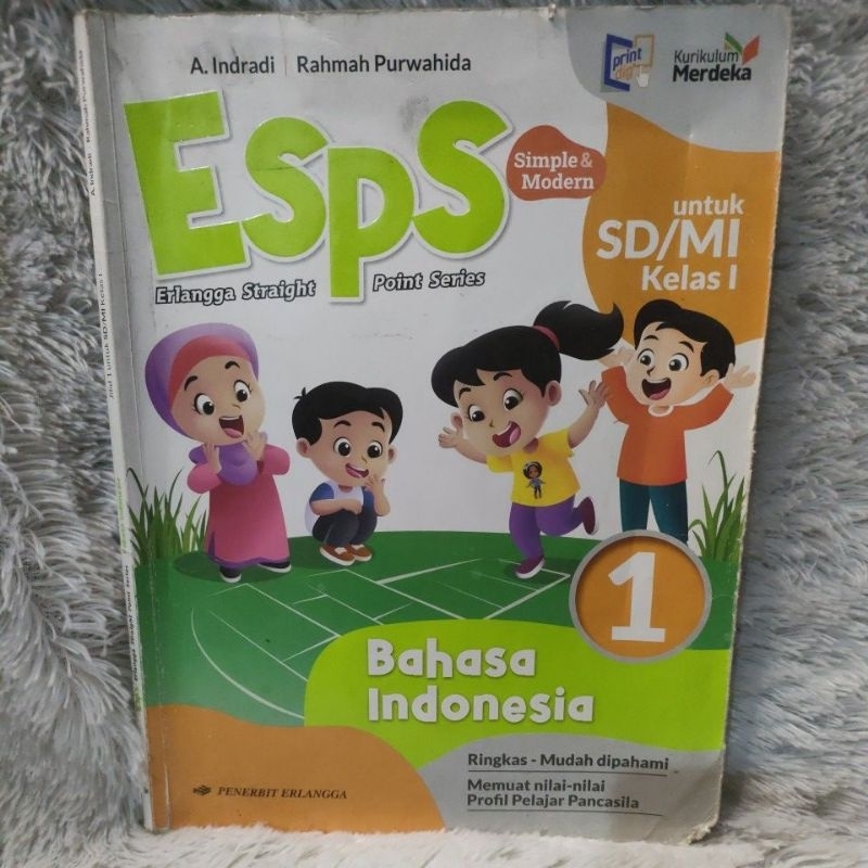 Jual esps untuk sd/mi kelas 1 bahasa indonesia kurikulum merdeka penerbit erlangga | Shopee ...