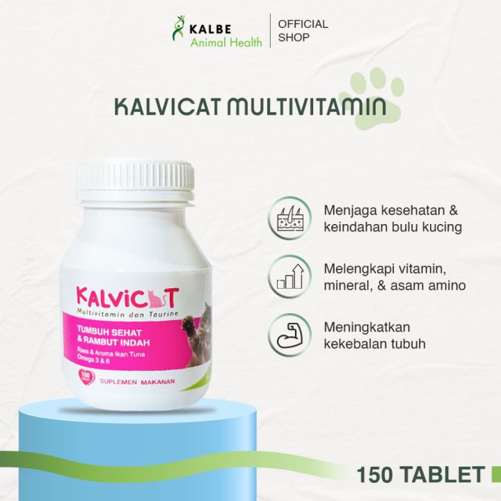 Jual KALVICAT 1 botol (150 tablet)-Multivitamin Vitamin Taurine untuk ...