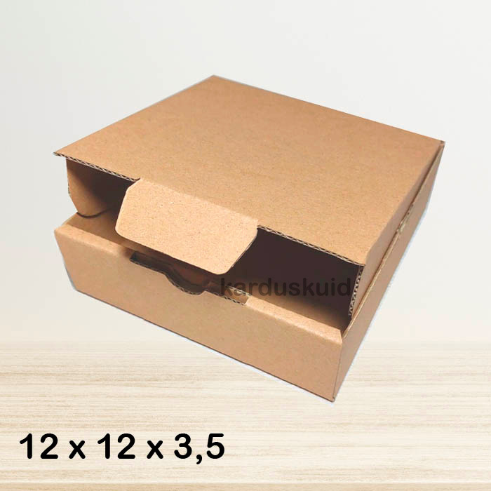 Jual Kardus 12 x 12 x 3,5 cm die cut tipe E Flute K150 box kotak karton ...