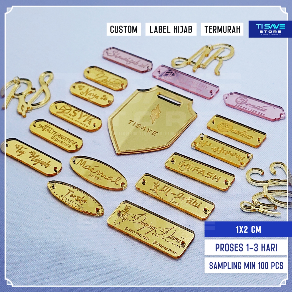 Jual Label Akrilik Label Jilbab Termurah - 1x2 cm | Shopee Indonesia