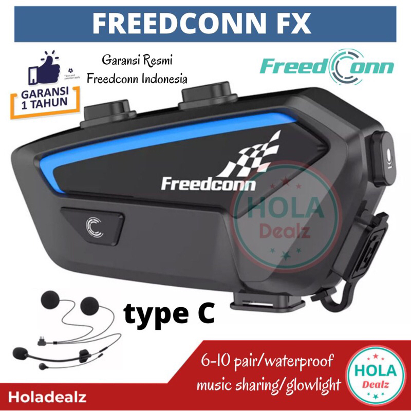 Jual INTERCOM FREEDCONN FX BLUETOOTH HELM 10 PAIR 2 KM HI RES BASS ...