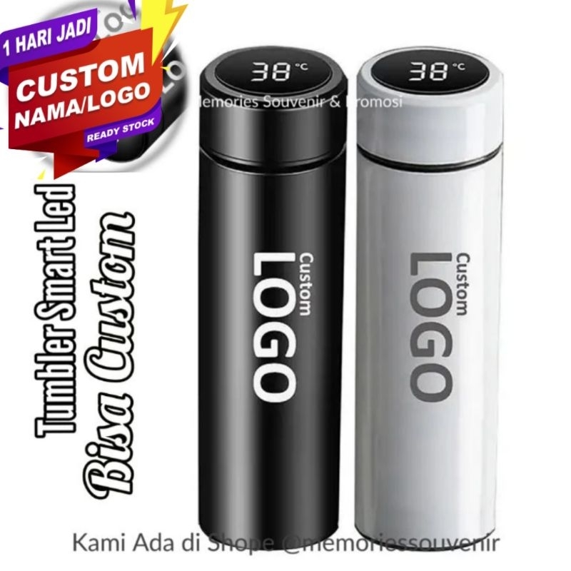 Jual Tumbler Stainless steel Smart Led Suhu Custom Nama Logo | Botol Minuman Stainless steel ...