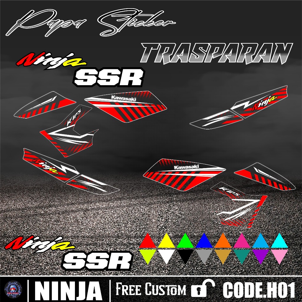 Jual BARU Transparan Striping NINJA SSR STICKER MOTIF Transparan papa ...