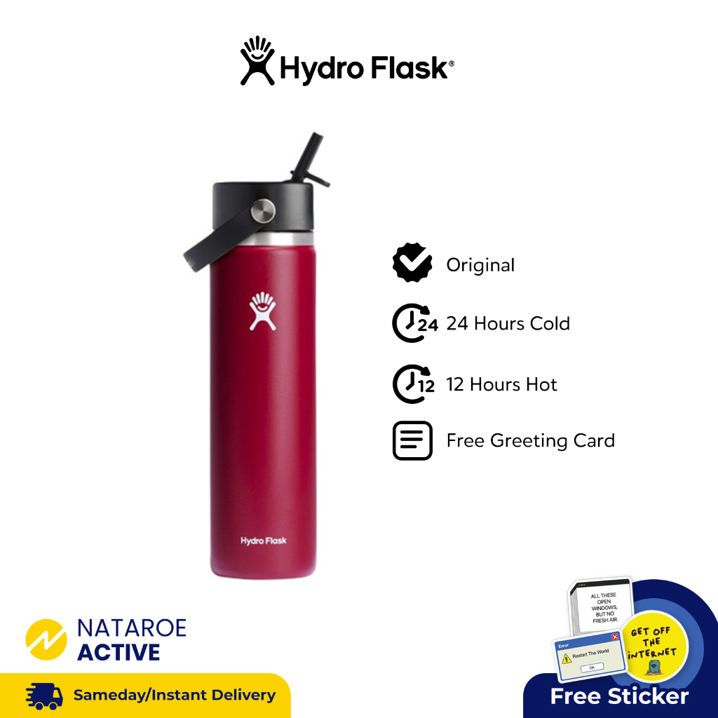 Jual Hydro Flask Tumbler 24oz Wide Mouth Flex Straw Cap - Berry ...