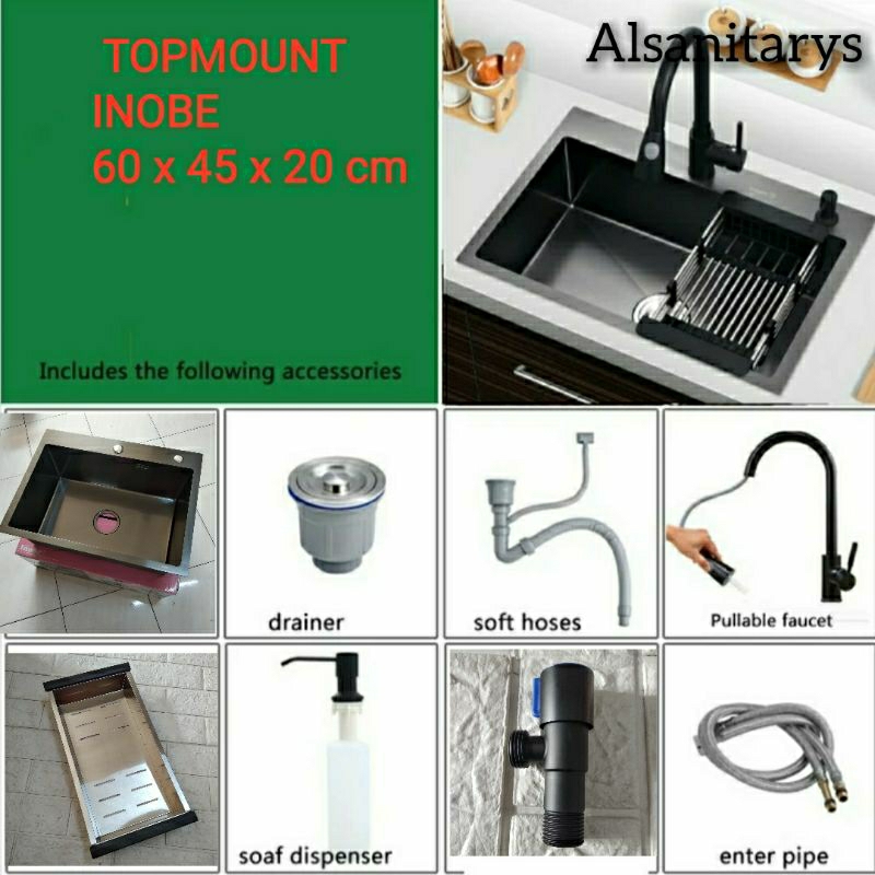 Jual Kitchen Sink Black inobe goldenhand eixo global / Bak cuci piring ...