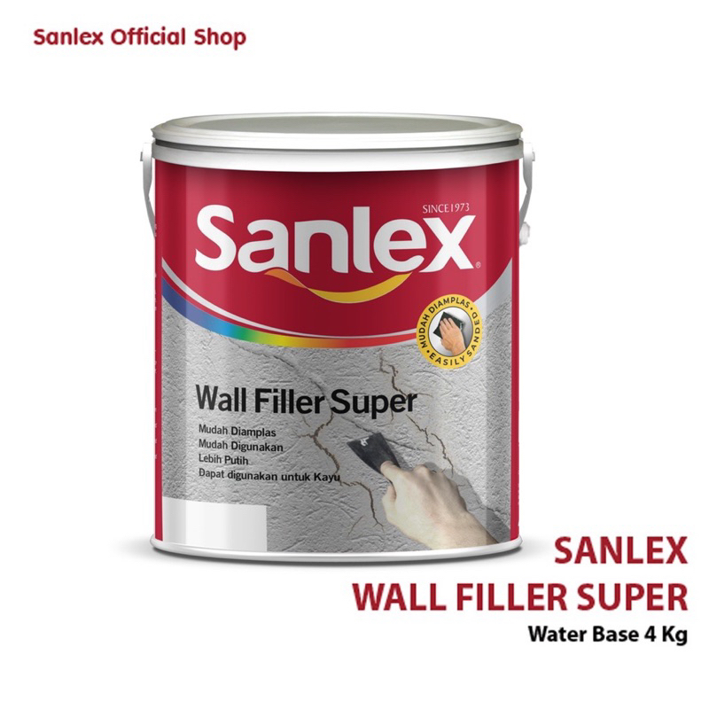 Jual Sanlex Wall Filler Super - Plamir/dempul Tembok - 4 Kg | Shopee ...