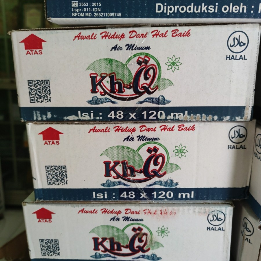 Jual Air Minum KhQ Gelas Mini 120 ml Dus Pengiriman khusus driver ojol ...