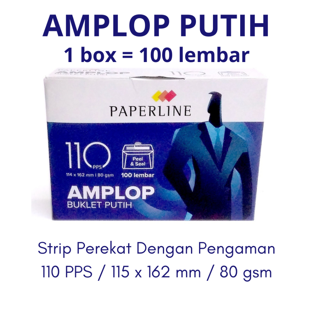 Jual Amplop Putih Paperline 110 PPS 1 box isi 100 lembar Uk. 114 x 162 ...