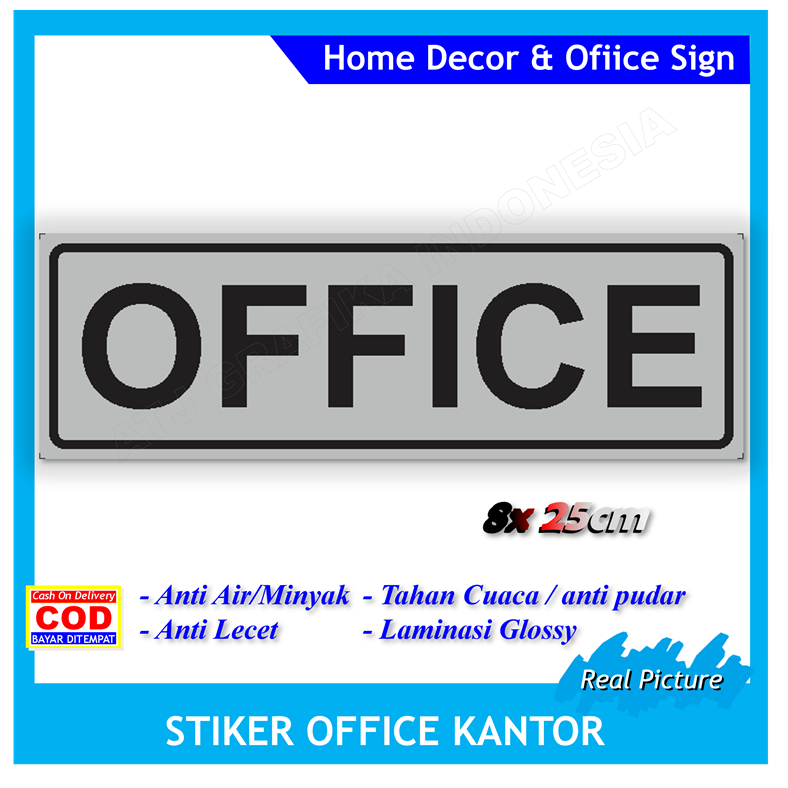 Jual Label stiker tulisan office kantor ruangan khusus sticker pabrik ...