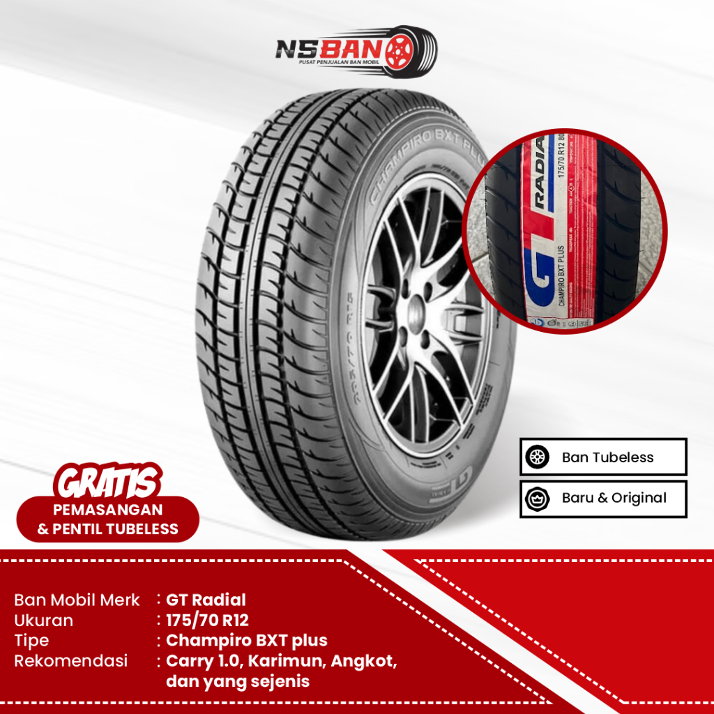 Jual Roda Ban Mobil GT Radial 175/70 R12 Champiro Ecotec Karimun Carry ...