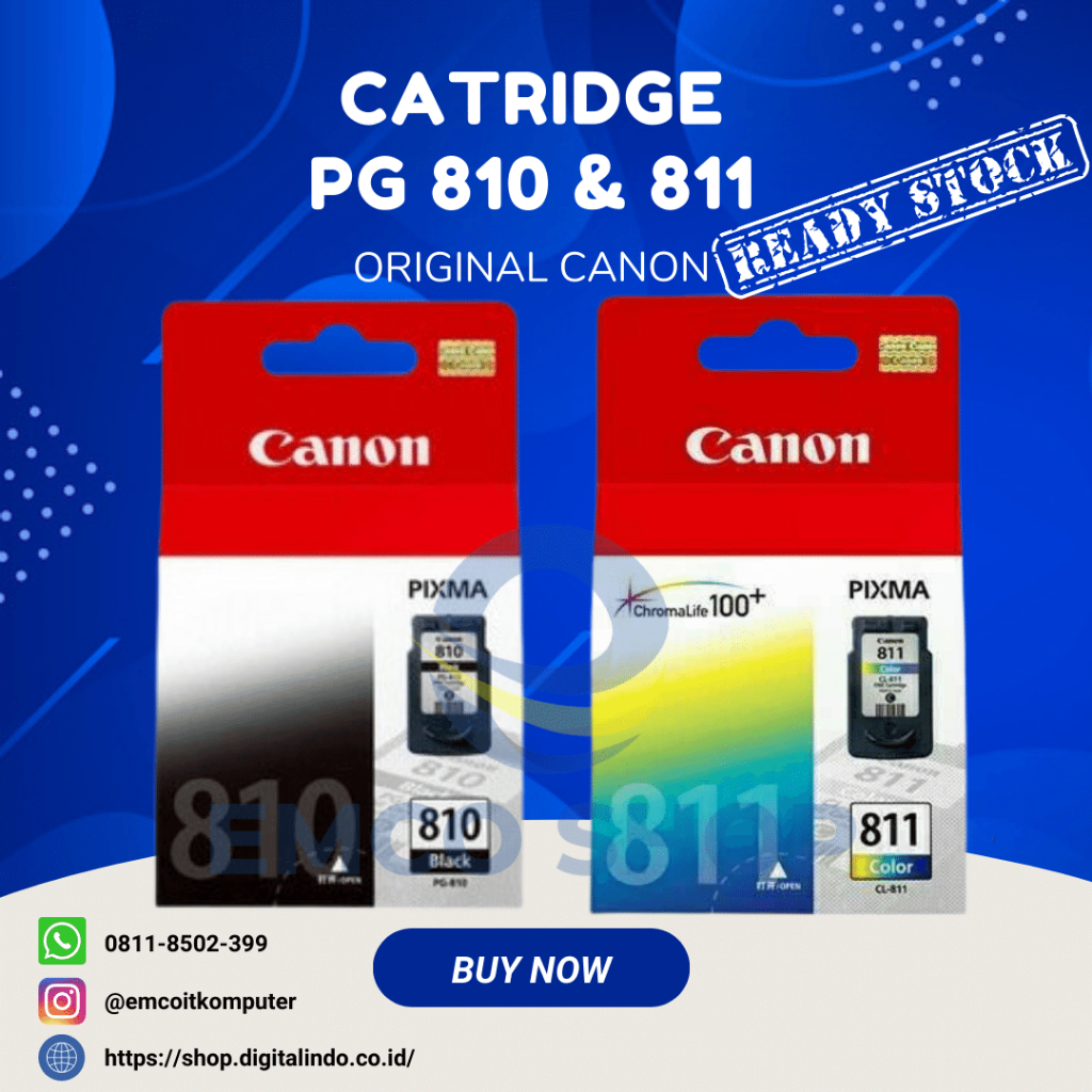 Jual Catridge Tinta Canon PG 810 Black & PG 811 Colour | Shopee Indonesia