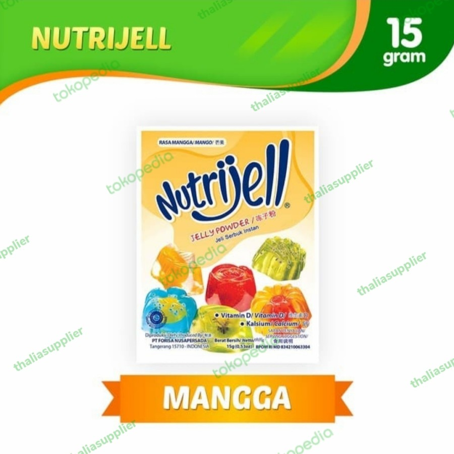 Jual NUTRIJELL MANGGA 15GR X 1PCS JELLY POWDER RASA MANGGA KEMASAN ...