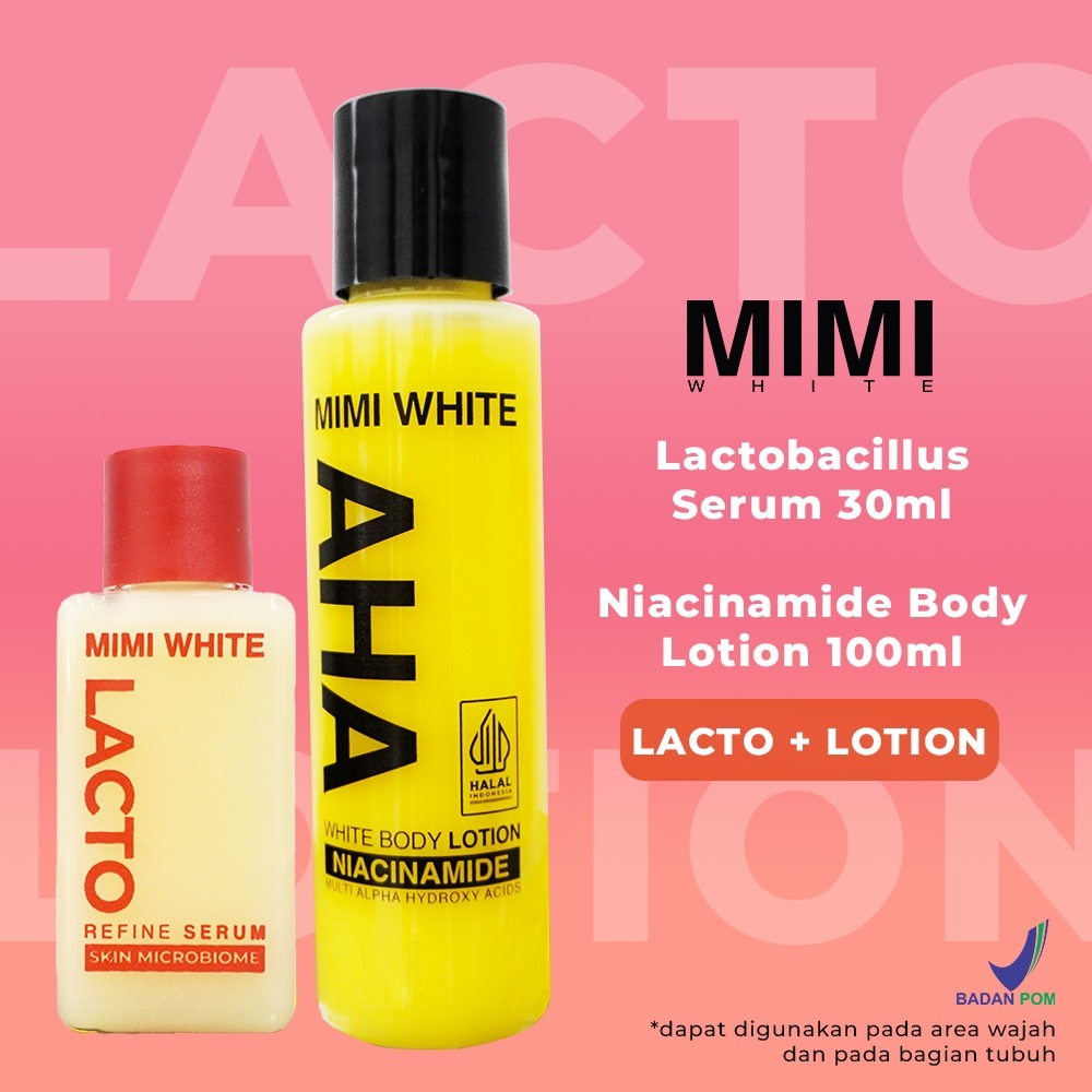 Jual MIMI WHITE Lacto Refine Microbiome Serum 30 ml + Body Lotion ...